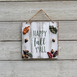 Rustic Happy Fall Y’all Wall Hanging Sign/rustic Fall Sign/rustic Fall ...