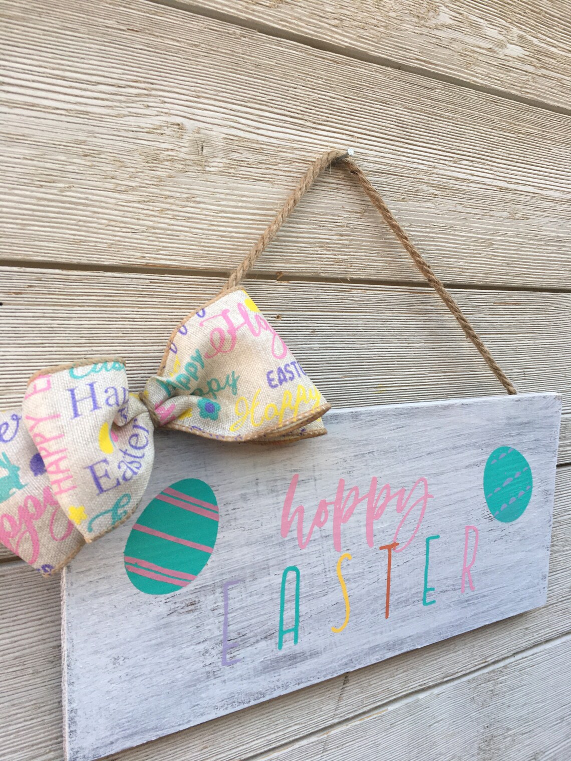 Hoppy Easter Wall Hanging Wood Sign/easter Wood Sign/easter - Etsy