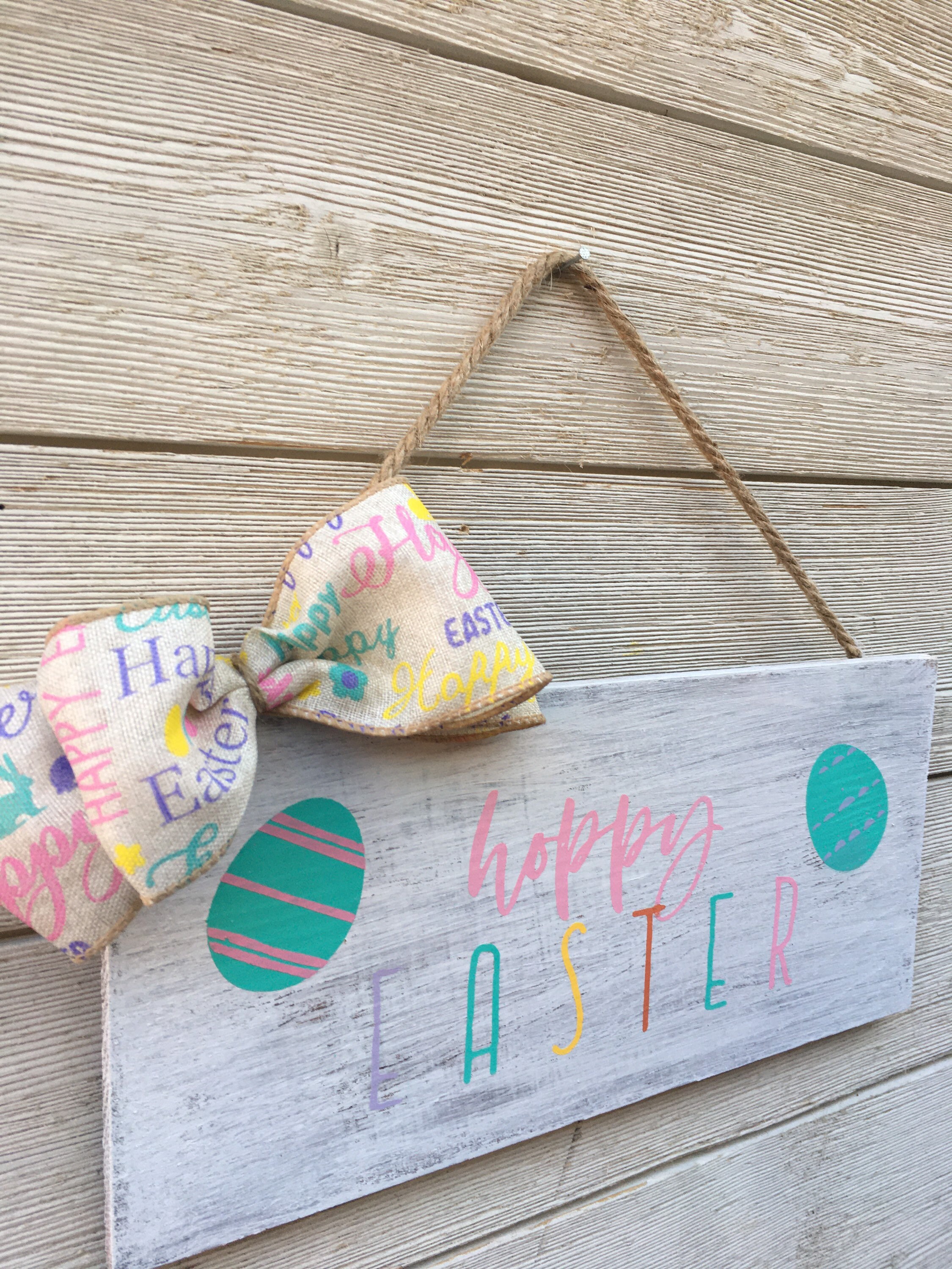 Hoppy Easter Wall Hanging Wood Sign/easter Wood Sign/easter - Etsy