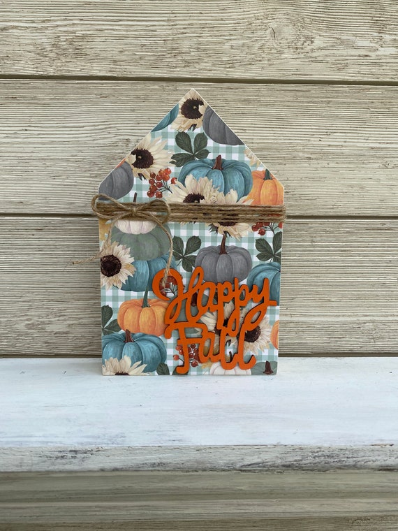 Happy Fall Wood House/fall Wooden Sign/fall Decor/fall Tier - Etsy