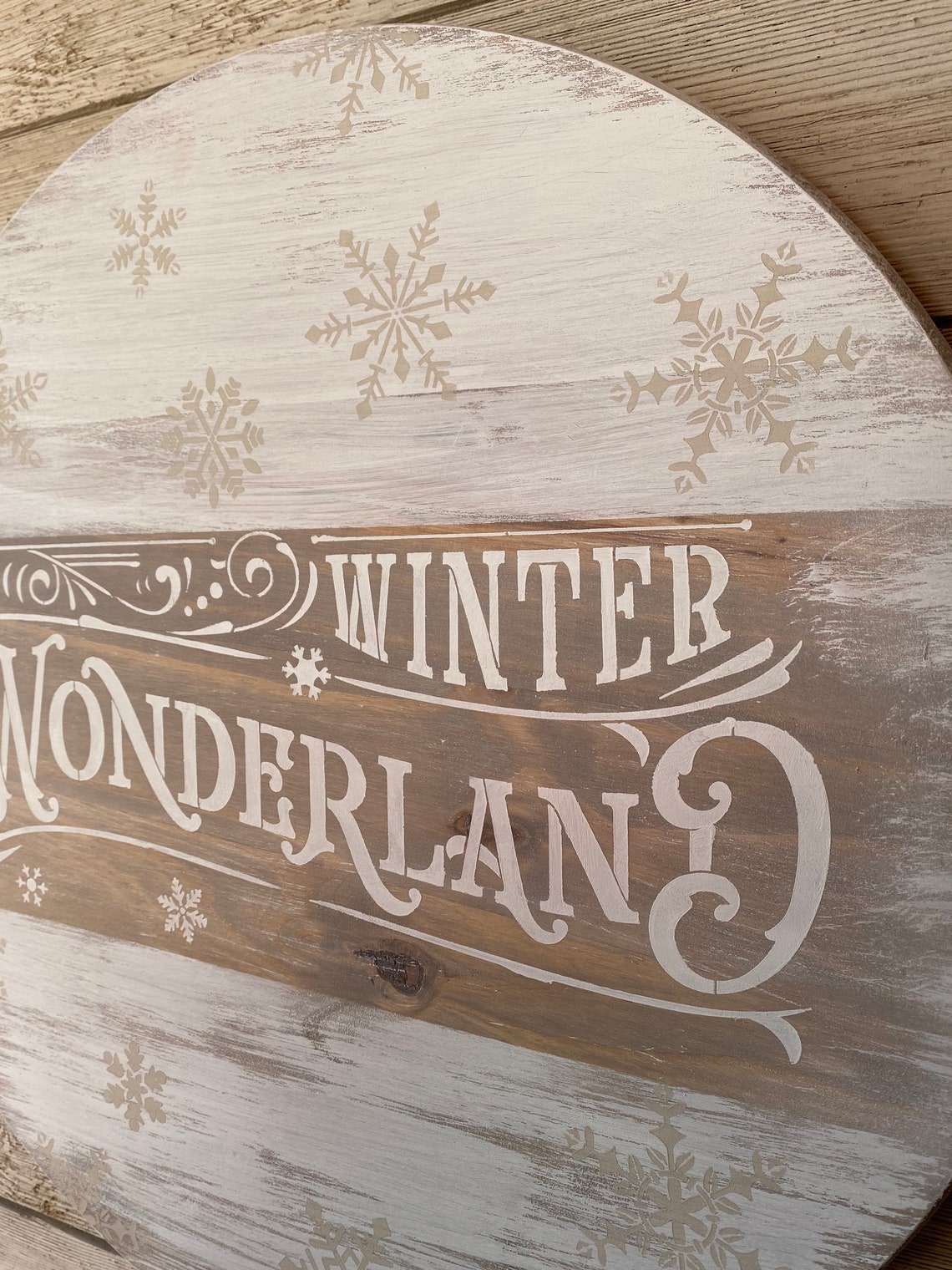 Winter Wonderland Round Wood Sign, Rustic Farmhouse Decor - Etsy