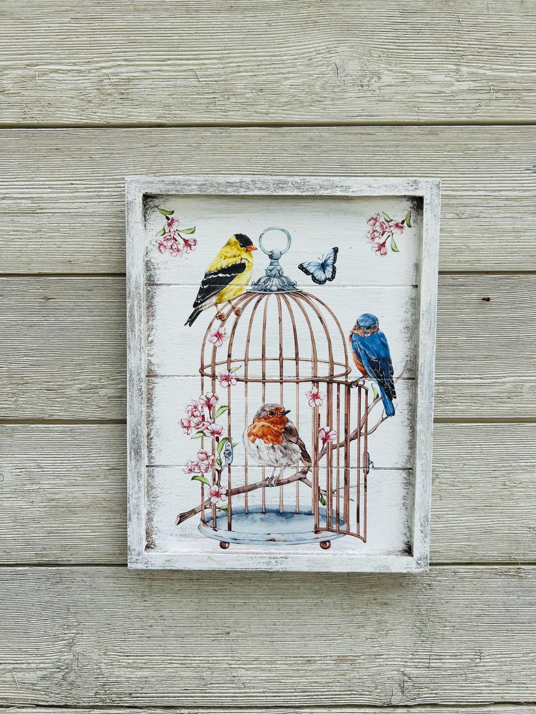 Rustic Bird Cage Wood Sign, Home Decor - Etsy