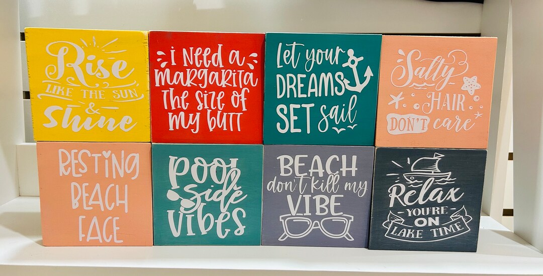 Tier Tray Summer Decor/hello Summer Wood Block Signs/summer Decor/tier ...