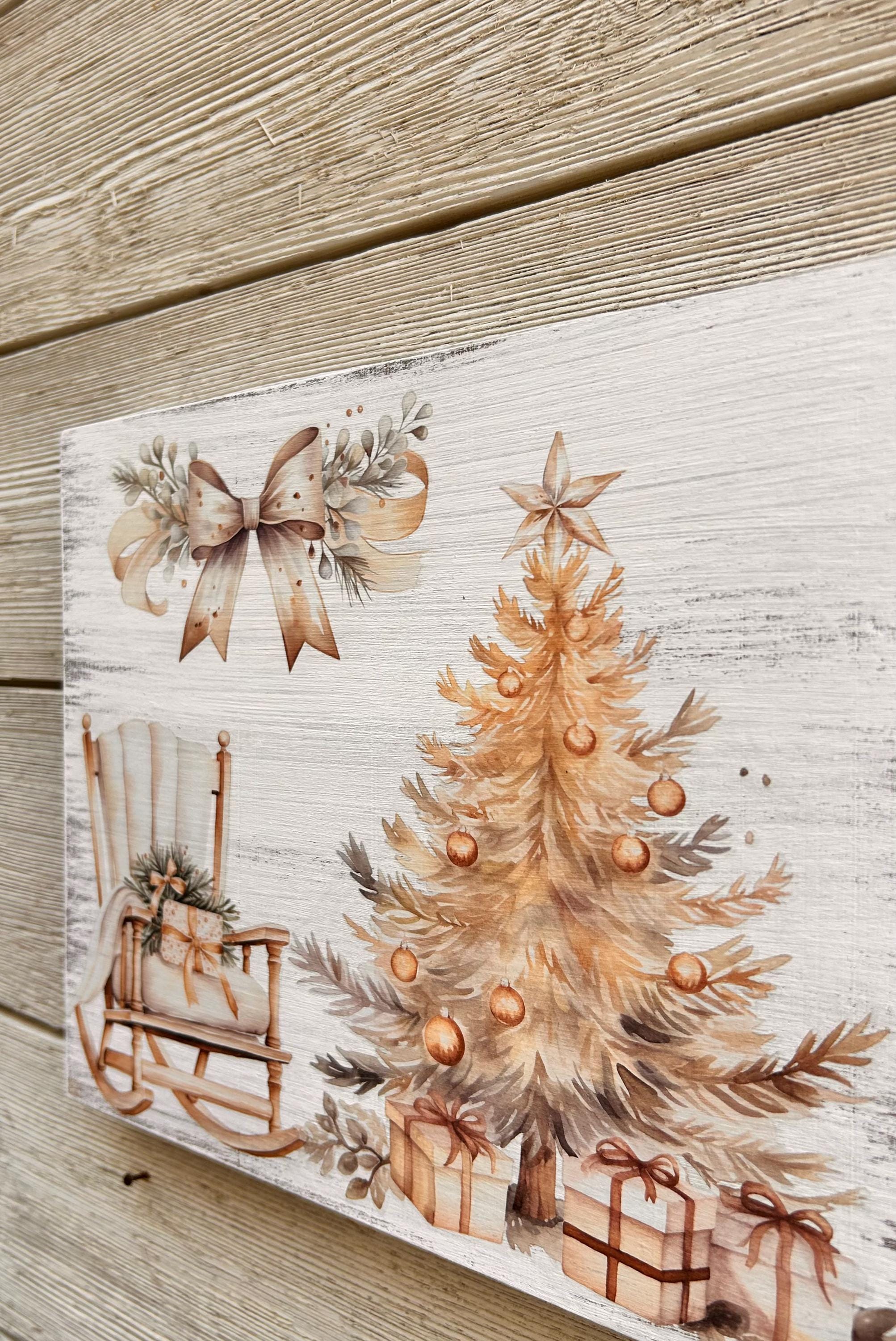 Rustic Christmas Tree Farmhouse Wood Sign, Winter Decor - Etsy
