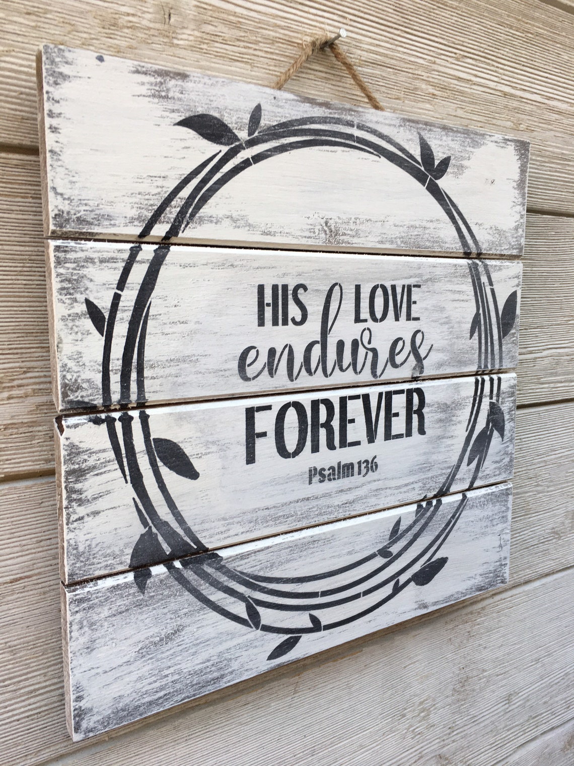 His Love Endures Forever Wood Hanging Sign/ Religious Wood - Etsy
