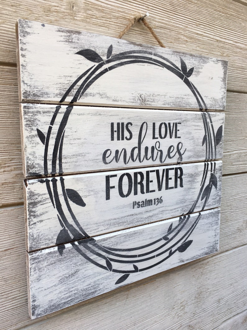 His Love Endures Forever Wood Hanging Sign/ Religious Wood - Etsy
