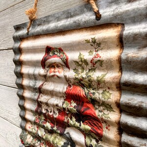 Rustic Santa Christmas Metal Wall Sign/christmas Decor/santa Wood Sign ...