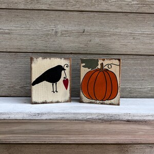 Primitivefall Wood Block Set/ Fall Home Decor Sign/primitive Fall Decor ...