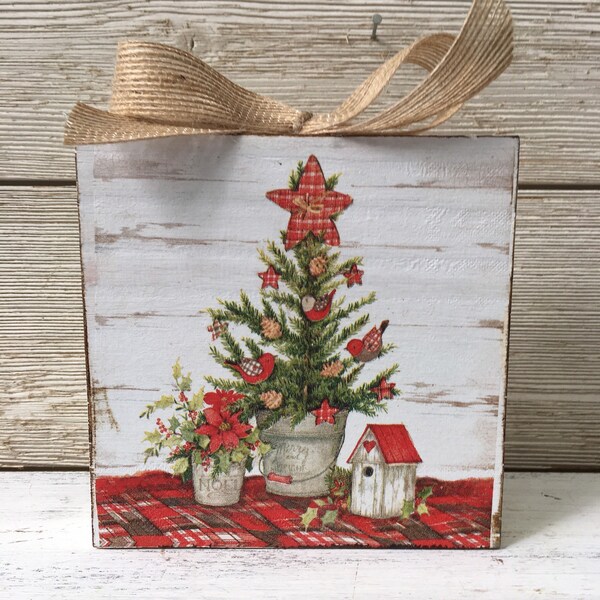 Christmas Wood Blocks - Etsy