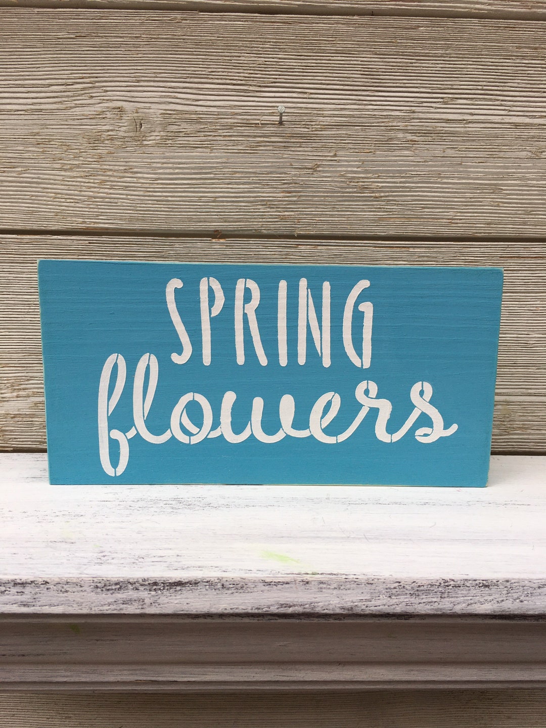 Spring Flowers Spring Wood Block Sign/spring Flowers/spring Wood Sign ...