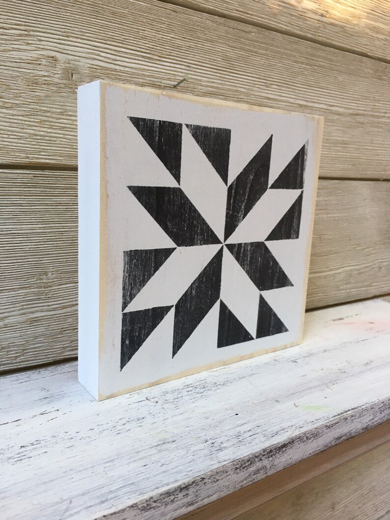 Barn Quilt Wood Block Signs/barn Quilt Wood Sign/farmhouse - Etsy