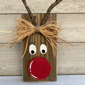 Rustic Wood Block Reindeer/rustic Reindeer/christmas - Etsy