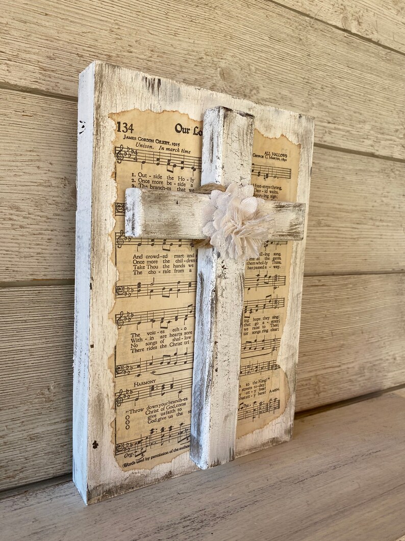 Rustic Cross on Wood/cross on Wood Block Sign/religious Decor | Etsy