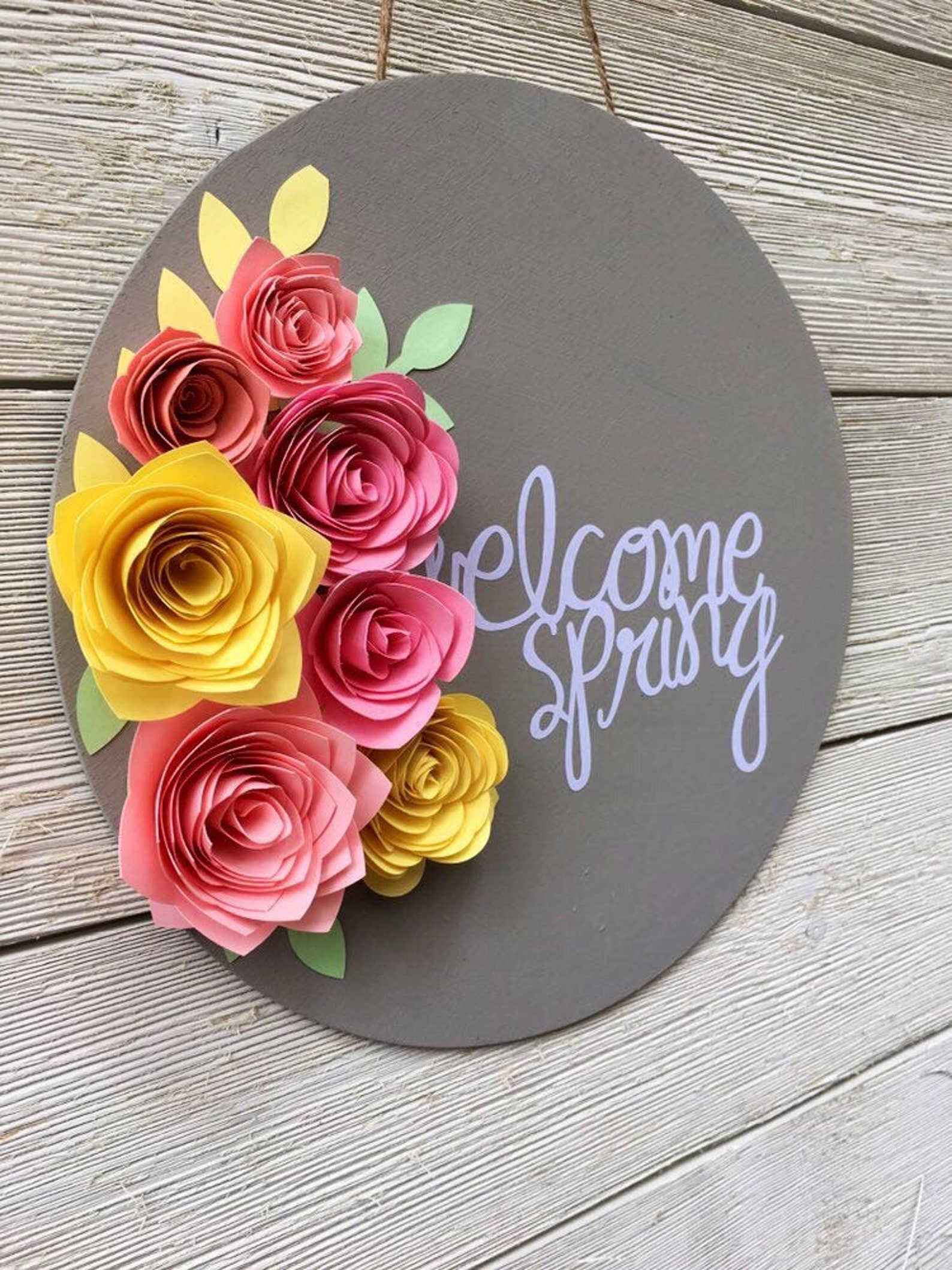 Spring Sign Decor/welcome Spring Wall Hanging Sign/welcome | Etsy