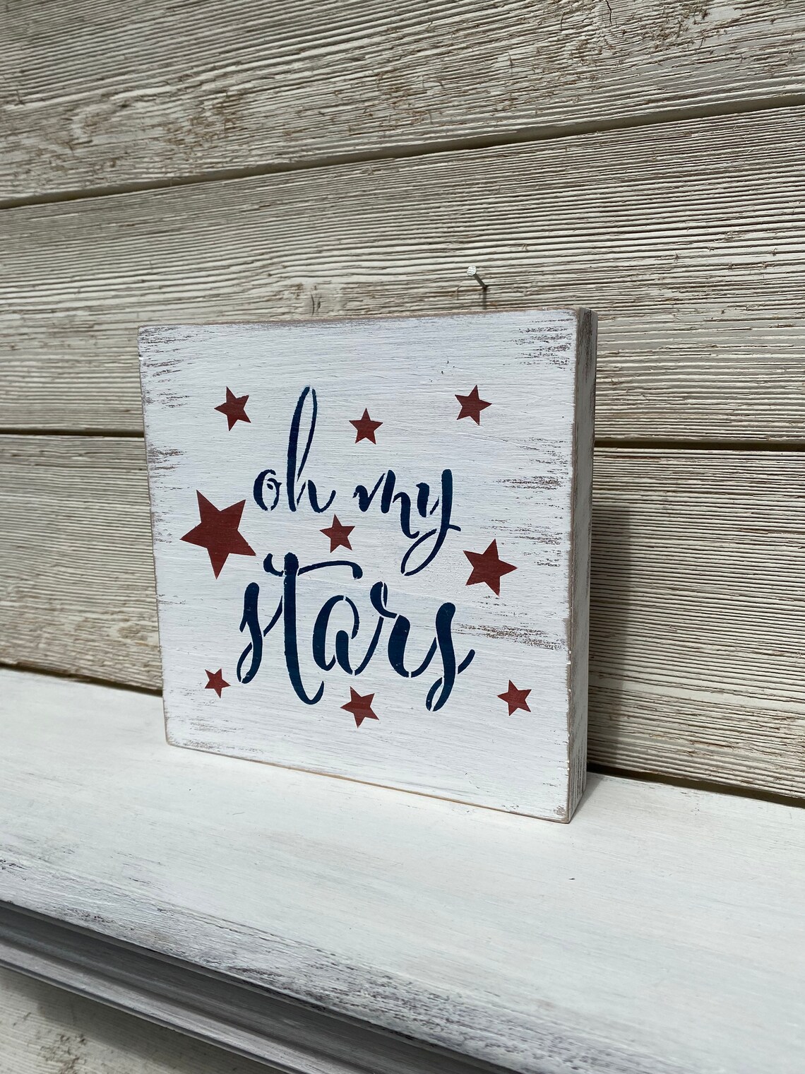 Oh My Stars Patriotic Wood Sign/rustic Patriotic Decor - Etsy