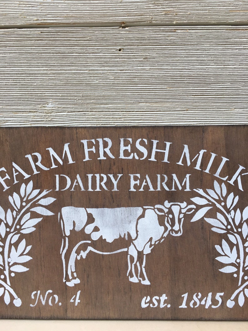 Farm Fresh Milk Farmhouse Wood Block Sign/farmhouse - Etsy