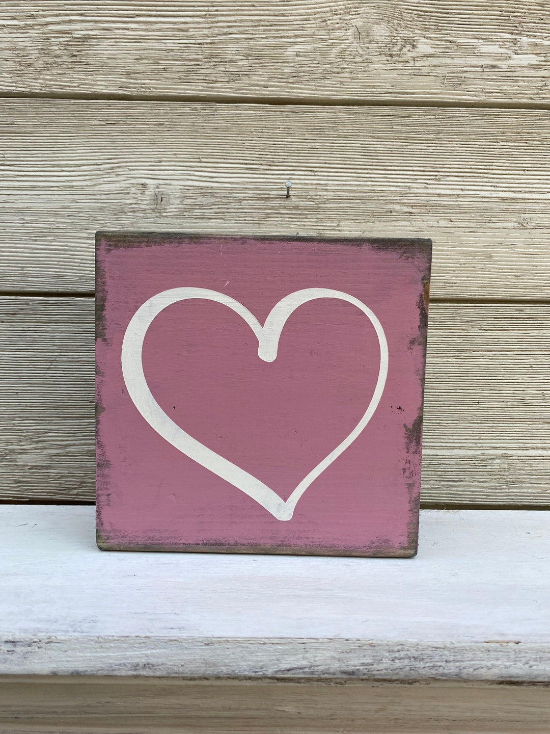 Valentine Heart Sign/rustic Valentine Decor Sign/valentine Decor - Etsy