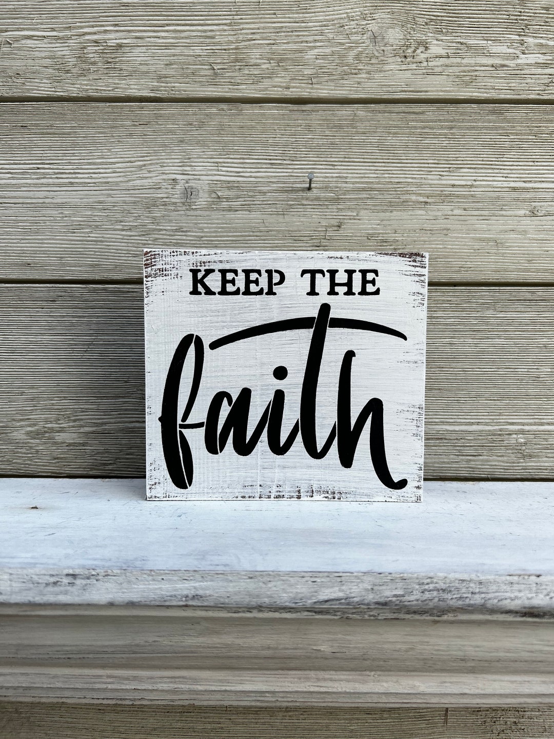 Keep the Faith Sign/ Let Your Light Shine/ Farmhouse Wood Sign ...