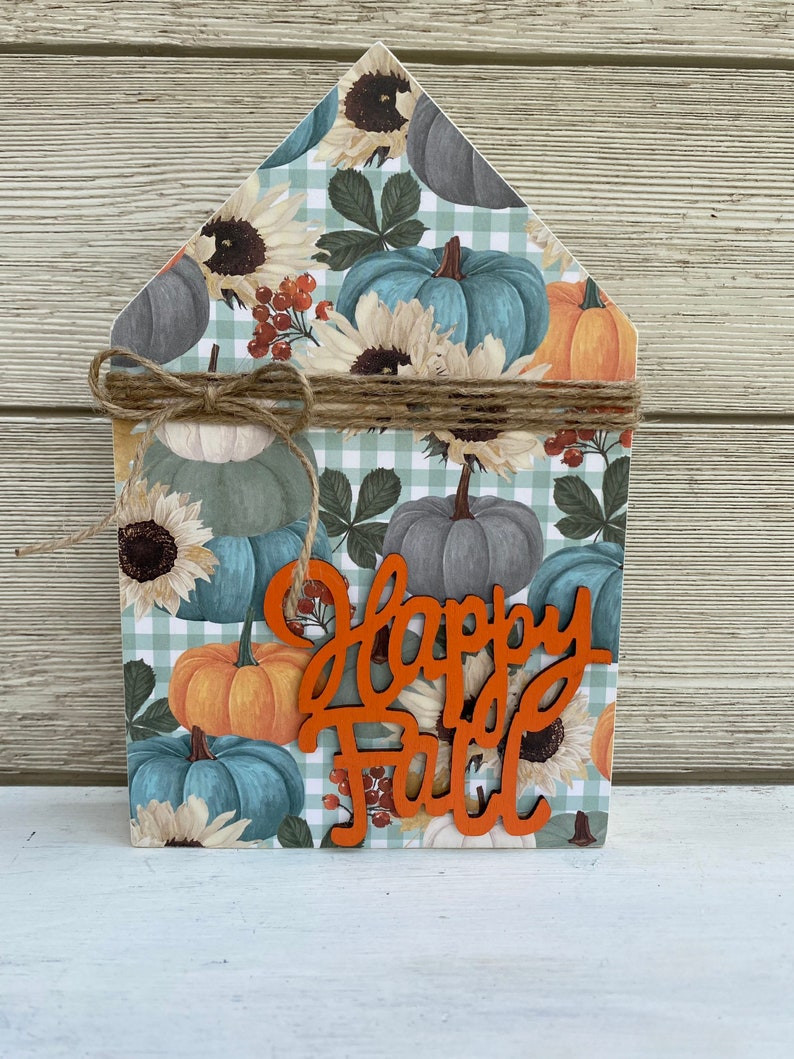 Happy Fall Wood House/fall Wooden Sign/fall Decor/fall Tier - Etsy