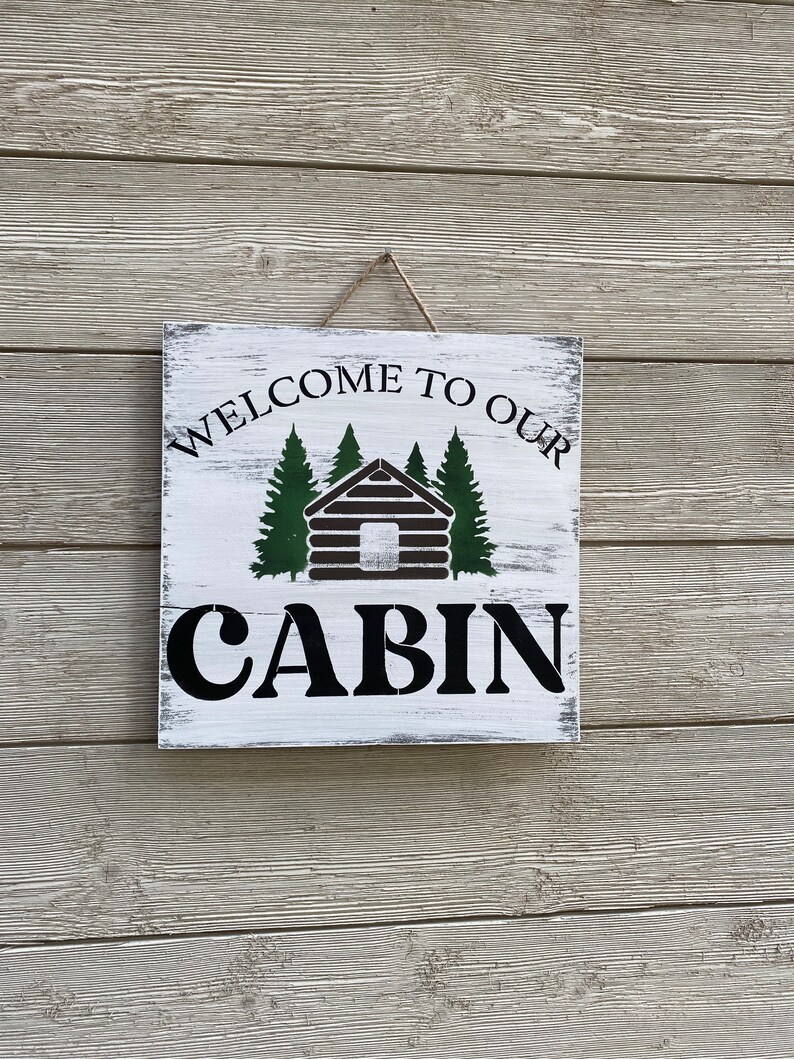Welcome to Our Cabin Wall Hanging Sign/cabin Sign/cabin Wall - Etsy