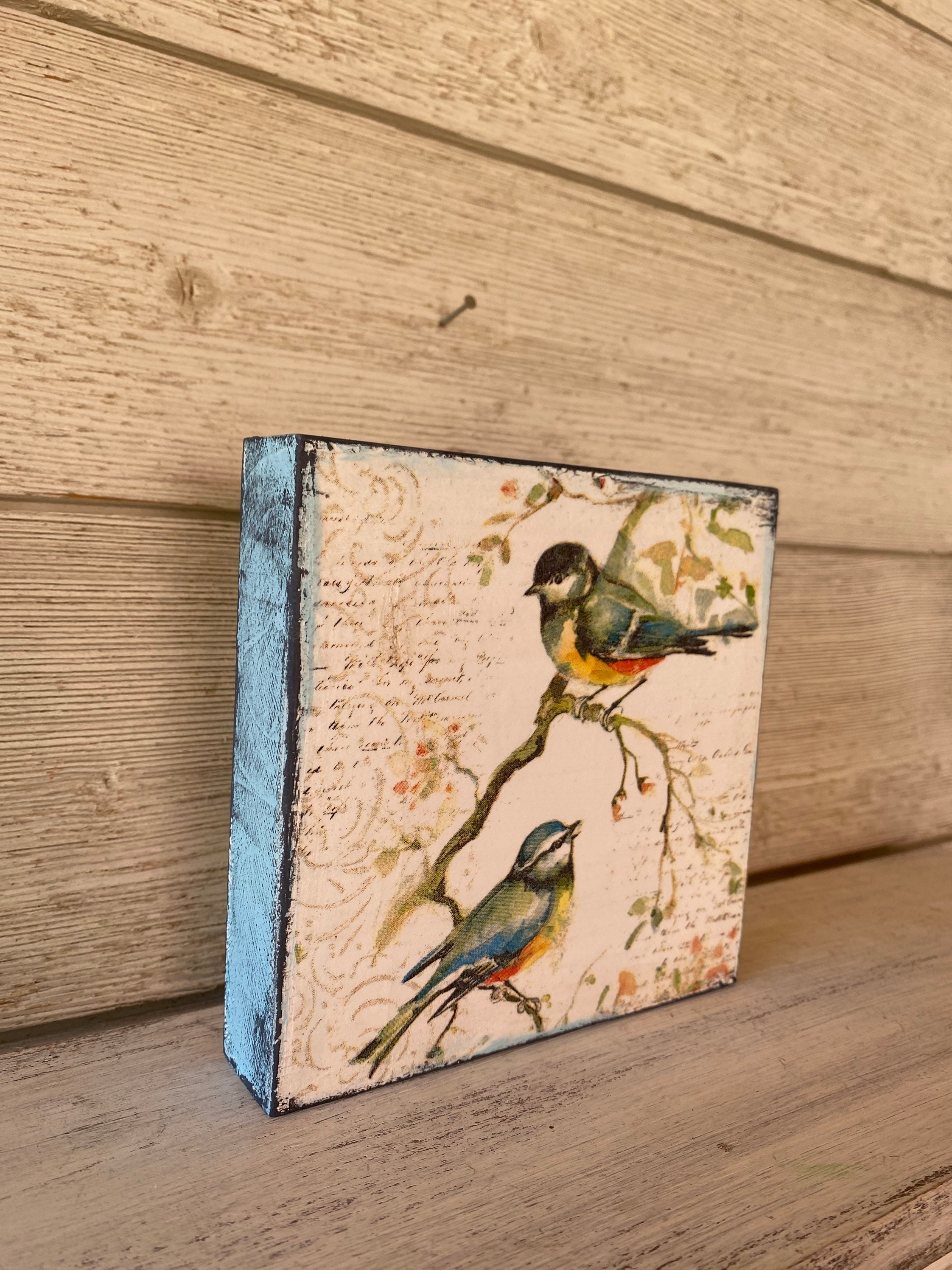 Spring Blue Bird Wood Block Sign/spring Wood Sign/spring - Etsy