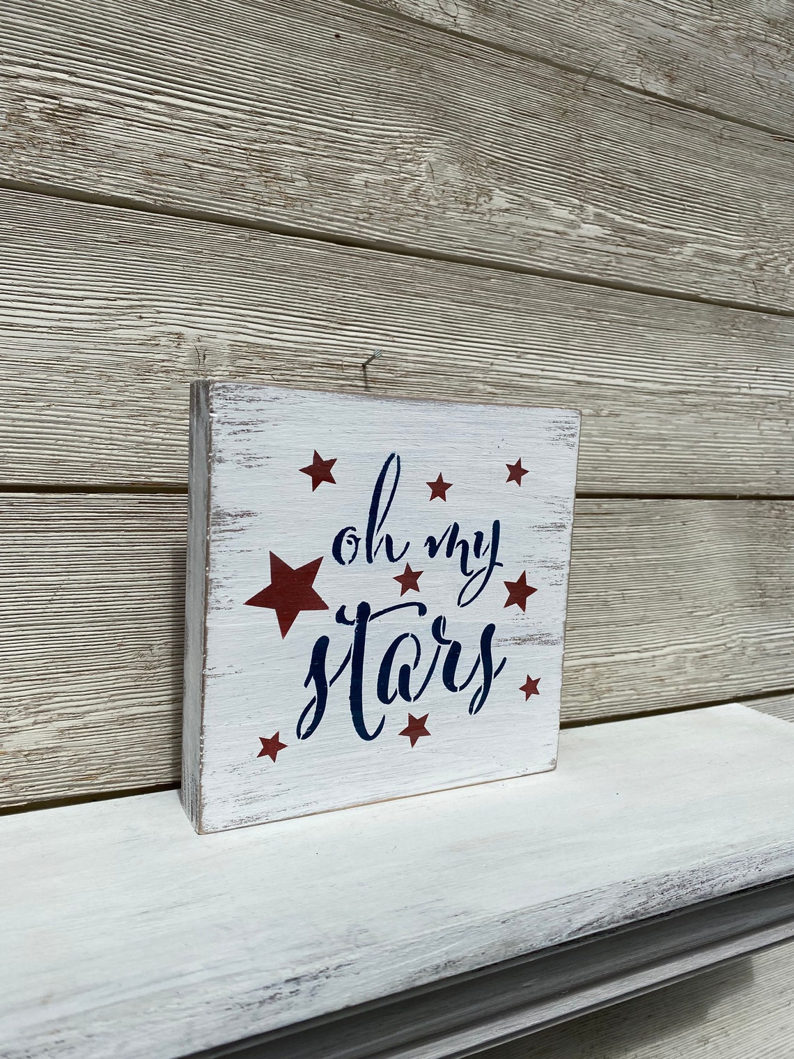 Oh My Stars Patriotic Wood Sign/rustic Patriotic Decor - Etsy