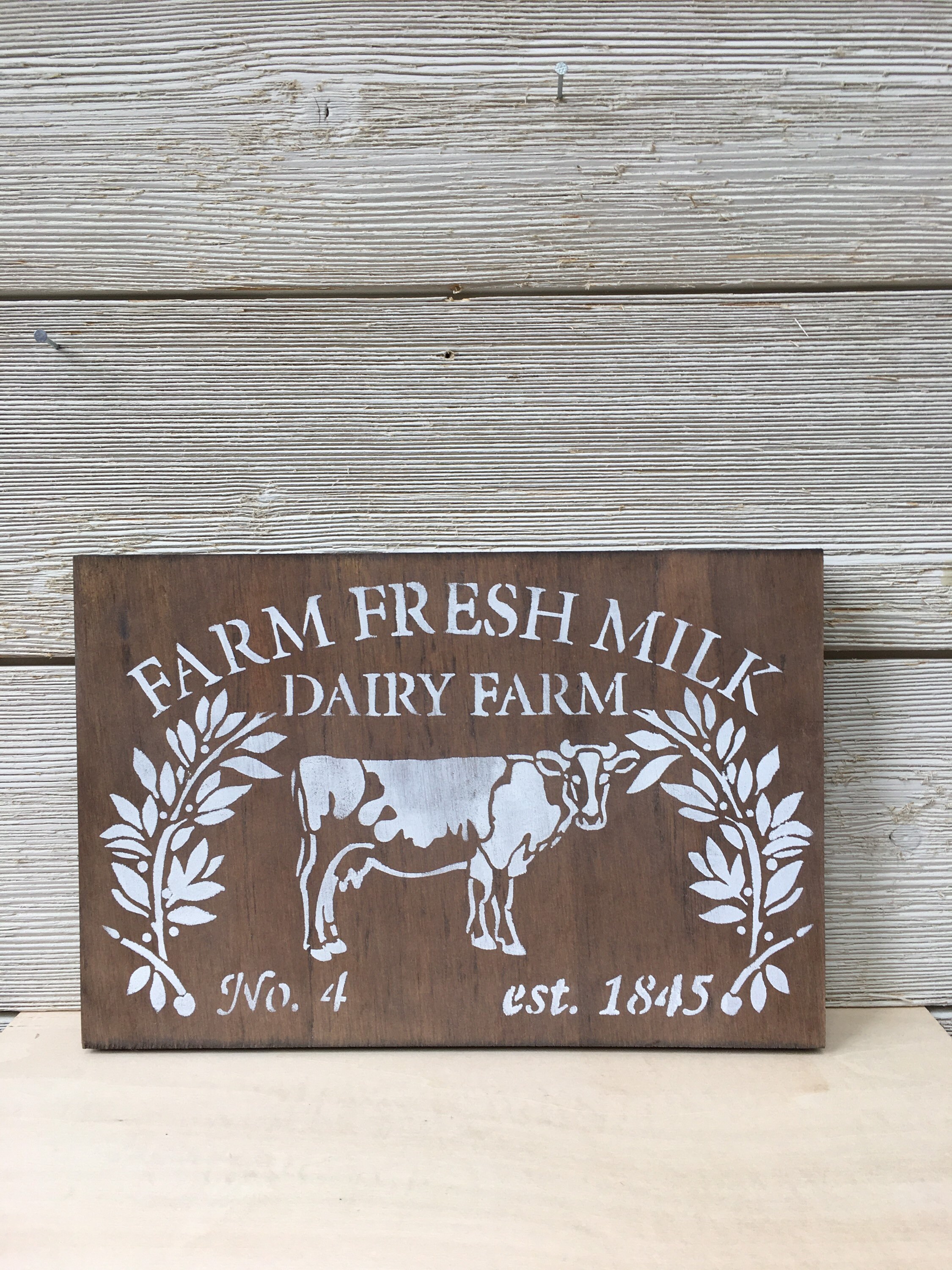 Farm Fresh Milk Farmhouse Wood Block Sign/farmhouse - Etsy
