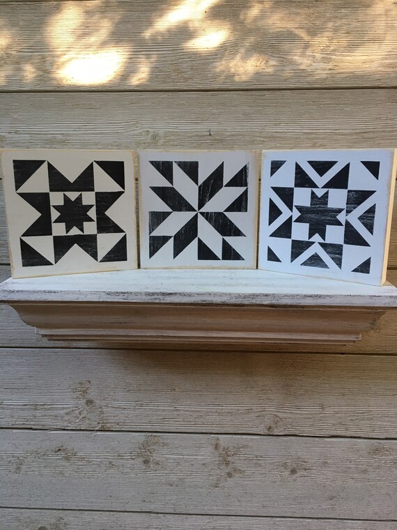 Barn Quilt Wood Block Signs/barn Quilt Wood Sign/farmhouse - Etsy