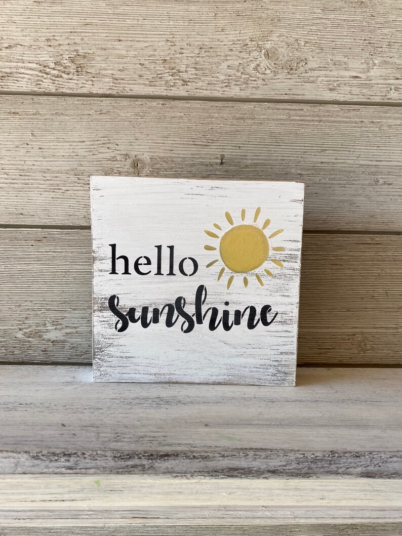Hello Summer Wood Block Sign/hello Summer Sign/summer Wood | Etsy