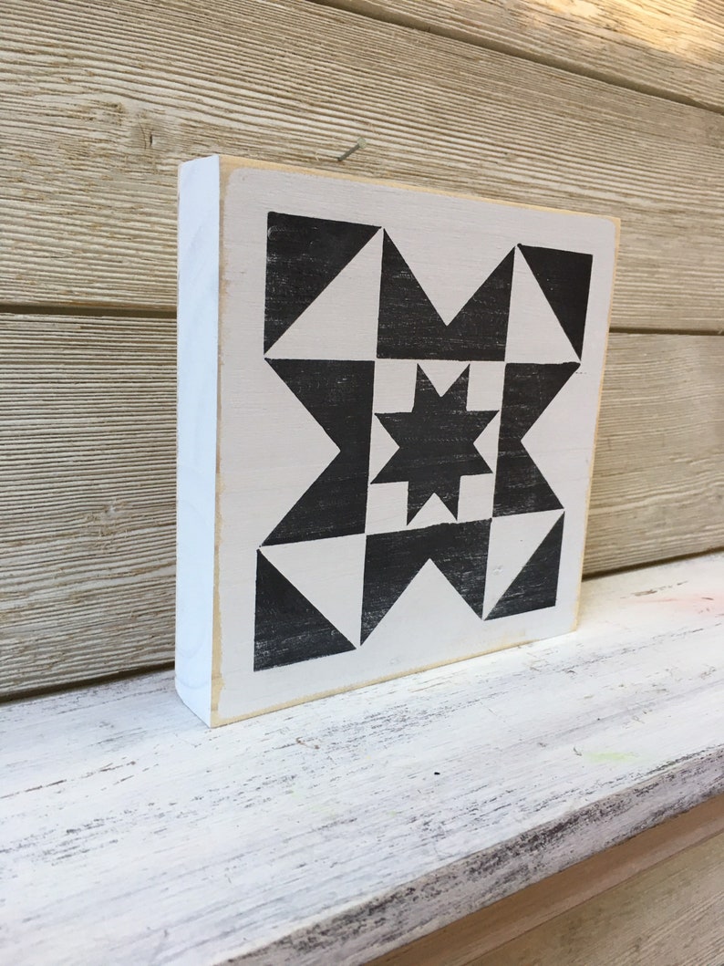 Barn Quilt Wood Block Signs/barn Quilt Wood Sign/farmhouse - Etsy