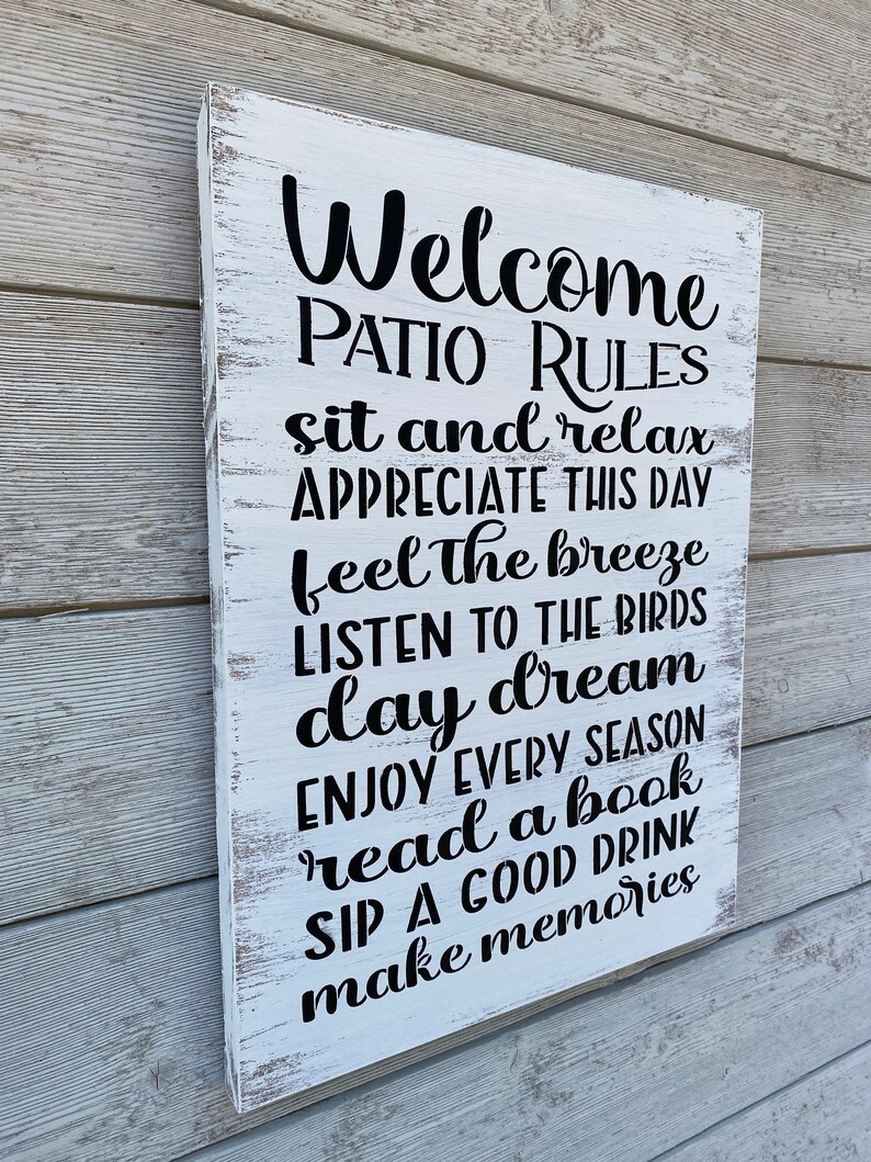 Welcome Patio Rule Sign/patio Wood Sign/patio Decor Sign/decor - Etsy