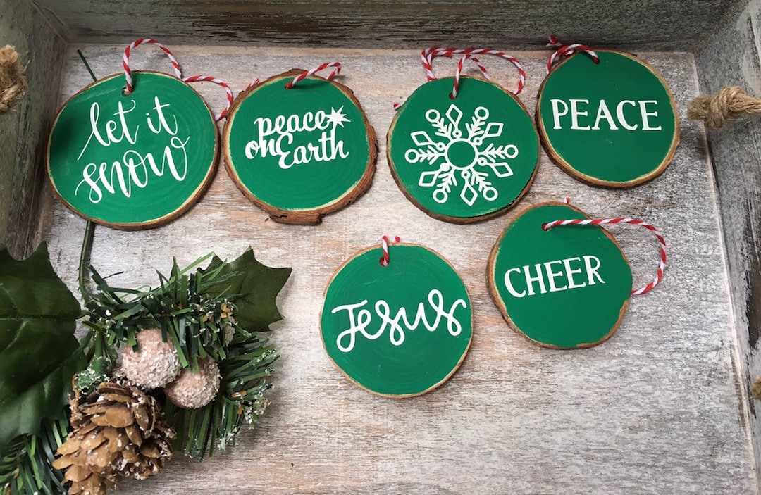 Rustic Wood Slice Christmas Ornaments /rustic Decor /christmas ...
