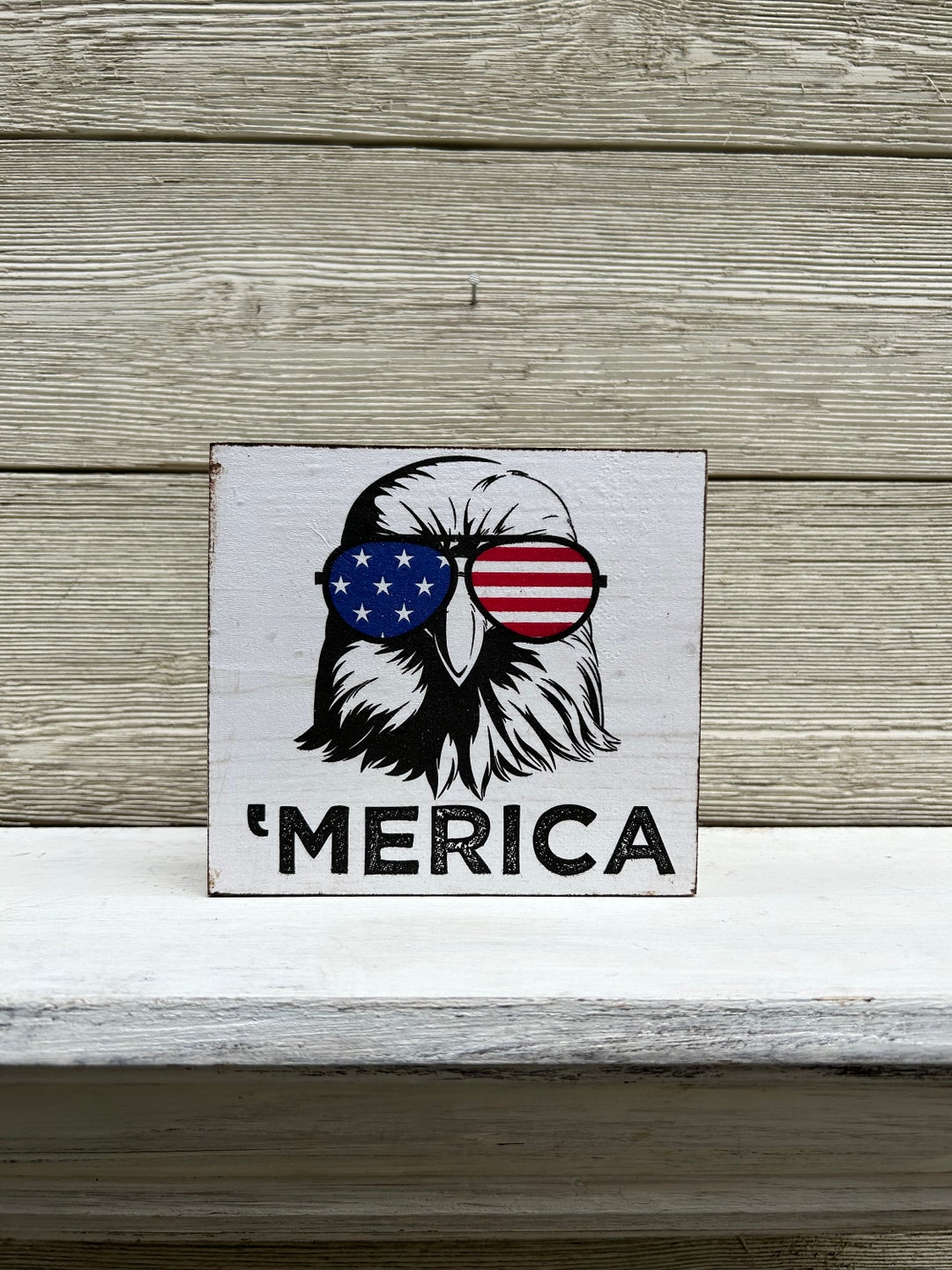 Patriotic Merica Eagle Wood Sign/patriotic Wood Decor/merica Wood Sign ...