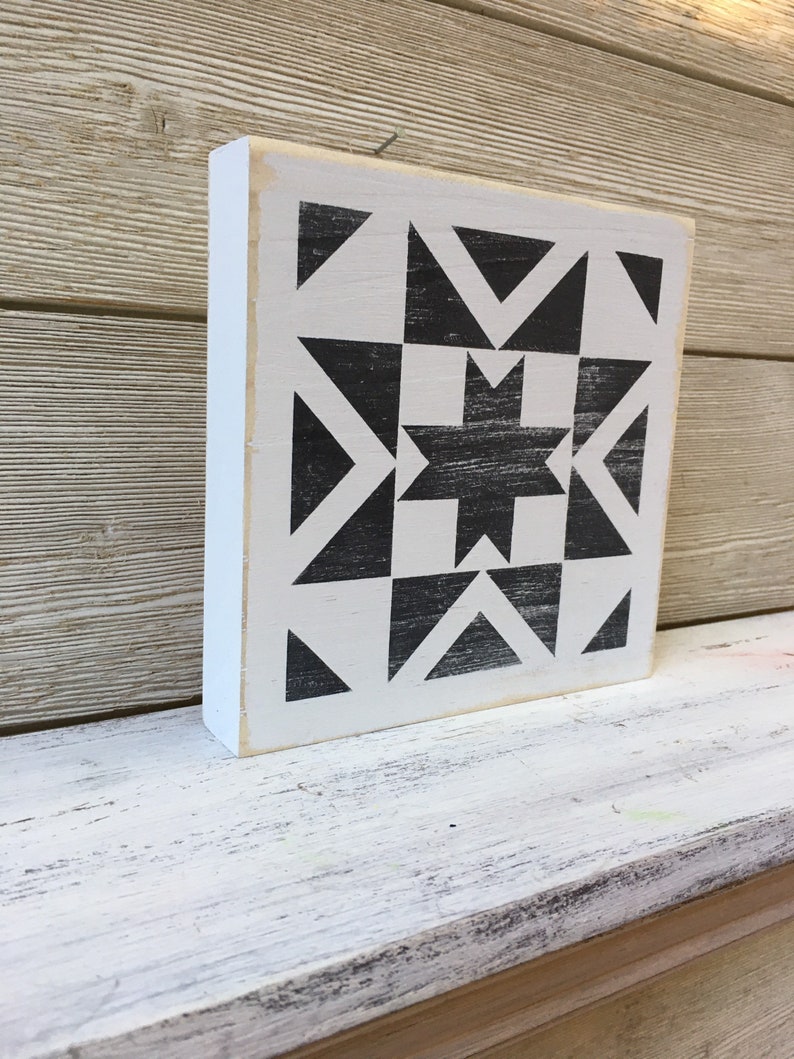 Barn Quilt Wood Block Signs/barn Quilt Wood Sign/farmhouse - Etsy