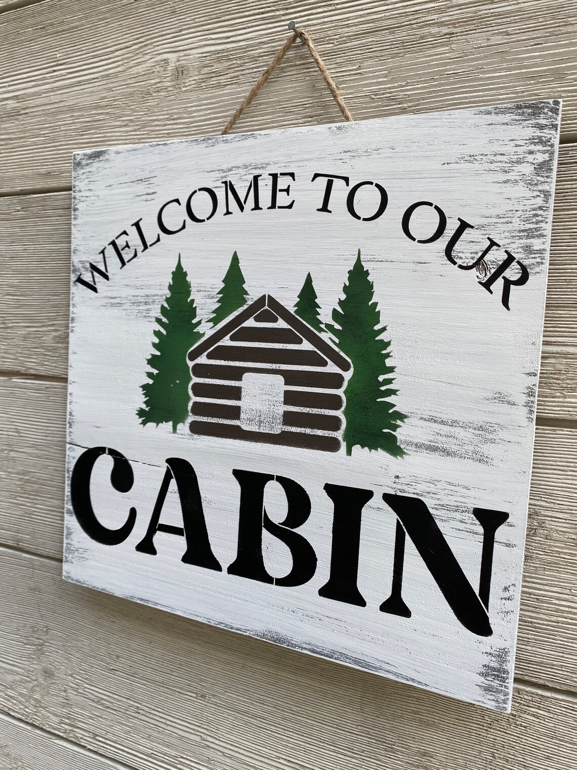 Welcome to Our Cabin Wall Hanging Sign/cabin Sign/cabin Wall - Etsy
