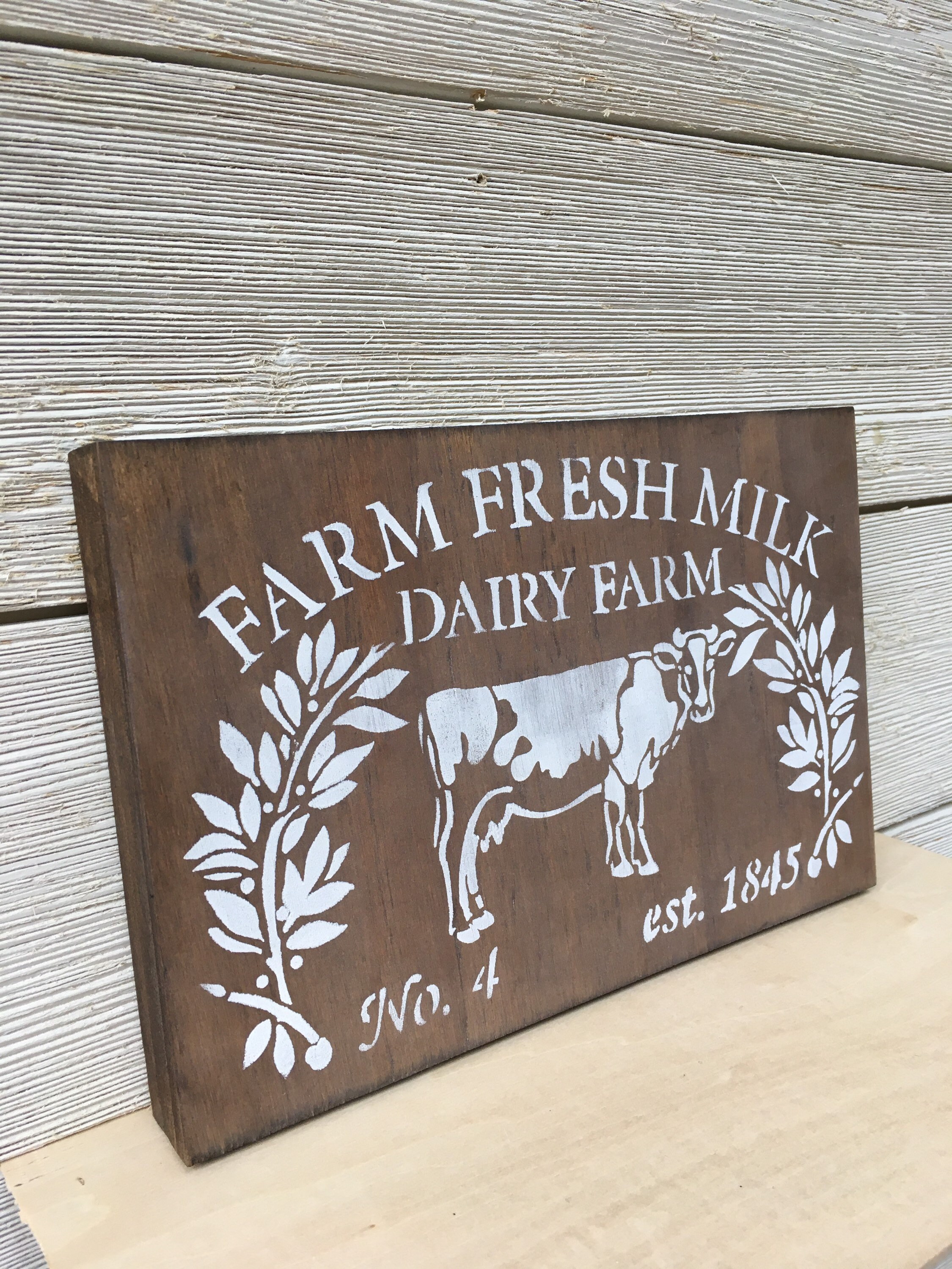 Farm Fresh Milk Farmhouse Wood Block Sign/farmhouse - Etsy