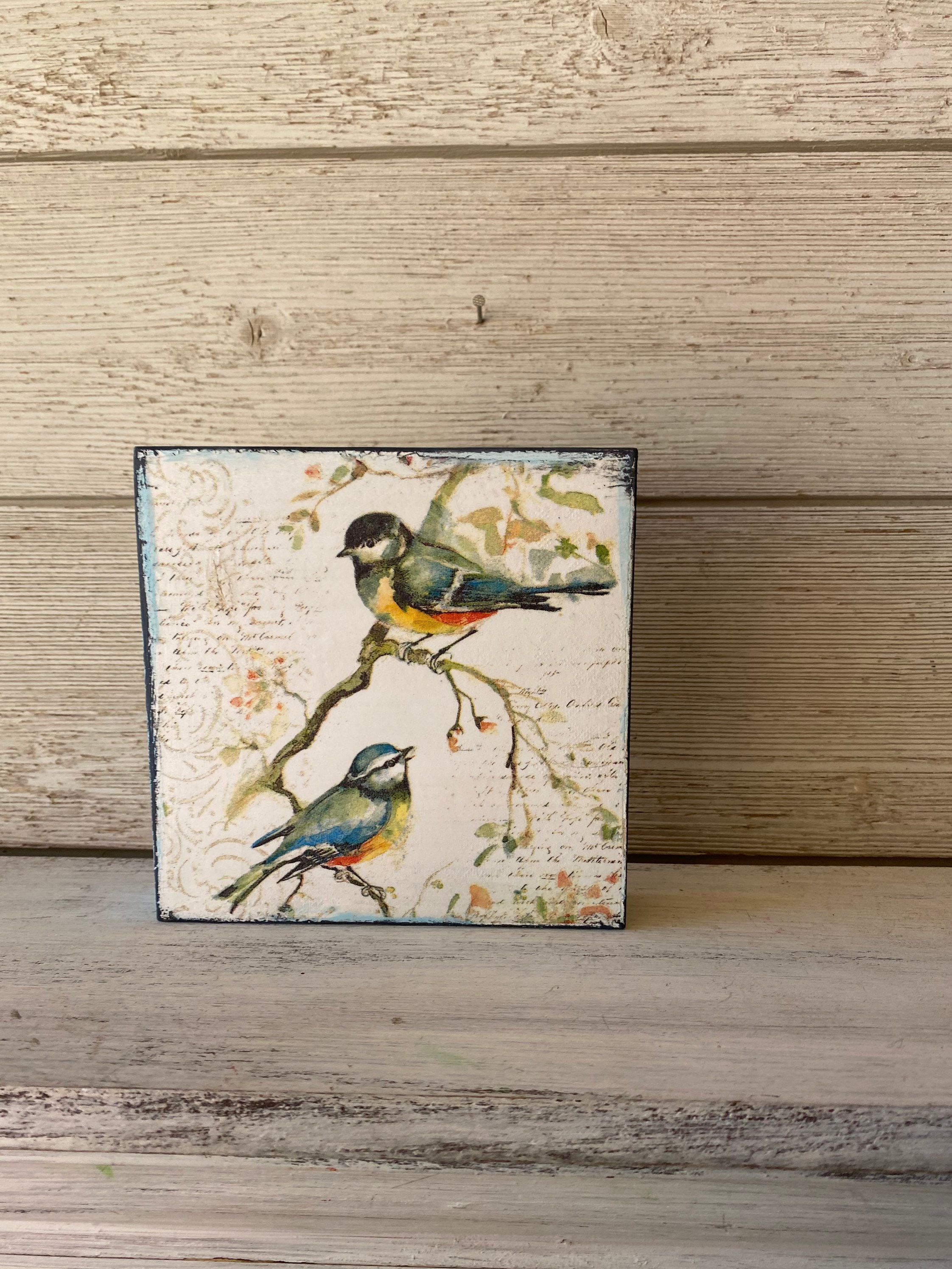 Spring Blue Bird Wood Block Sign/spring Wood Sign/spring - Etsy
