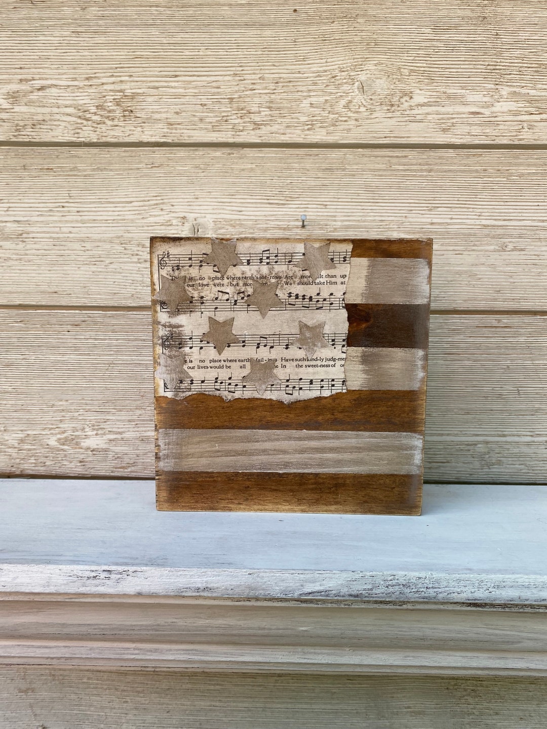 Rustic Patriotic Flag Wood Sign/vintage Patriotic Decor/rustic Decor ...