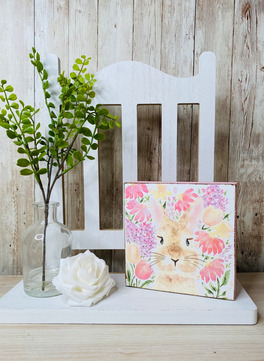 Rustic Farmhouse Bunny Wood Sign/bunny Sign/easter Decor/spring ...