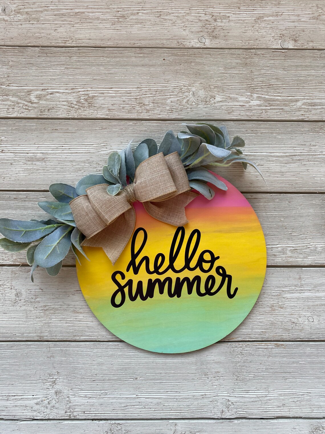 Hello Summer Wood Round Sign/summer Round Sign/summer Decor Sign - Etsy