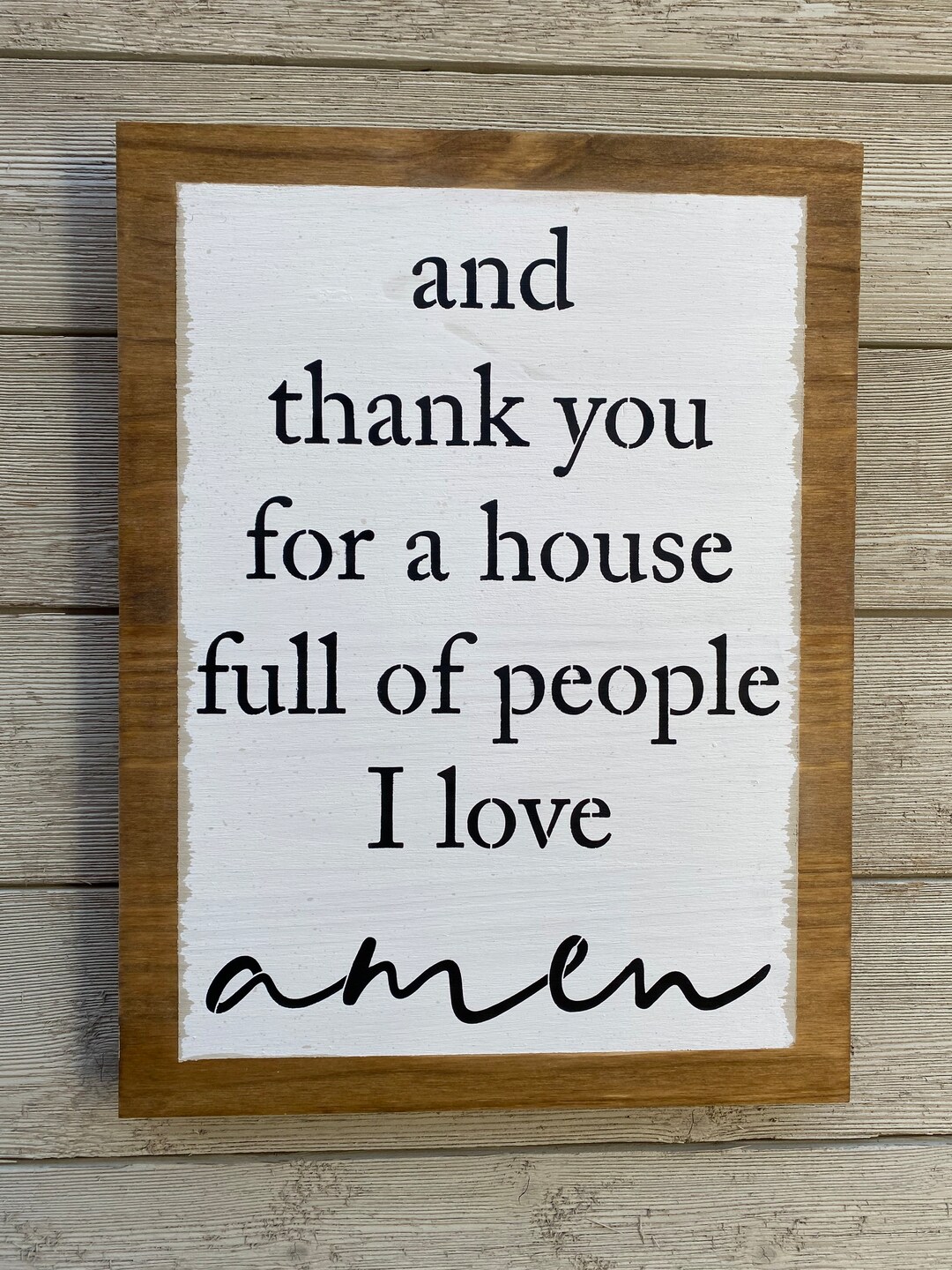 And Thank You for a House Full of People I Love Amen Wood Hanging Sign ...