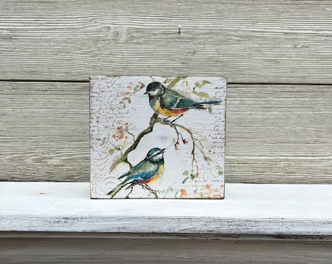 Spring Blue Bird Wood Block Sign/spring Wood Sign/spring Decor/summer ...