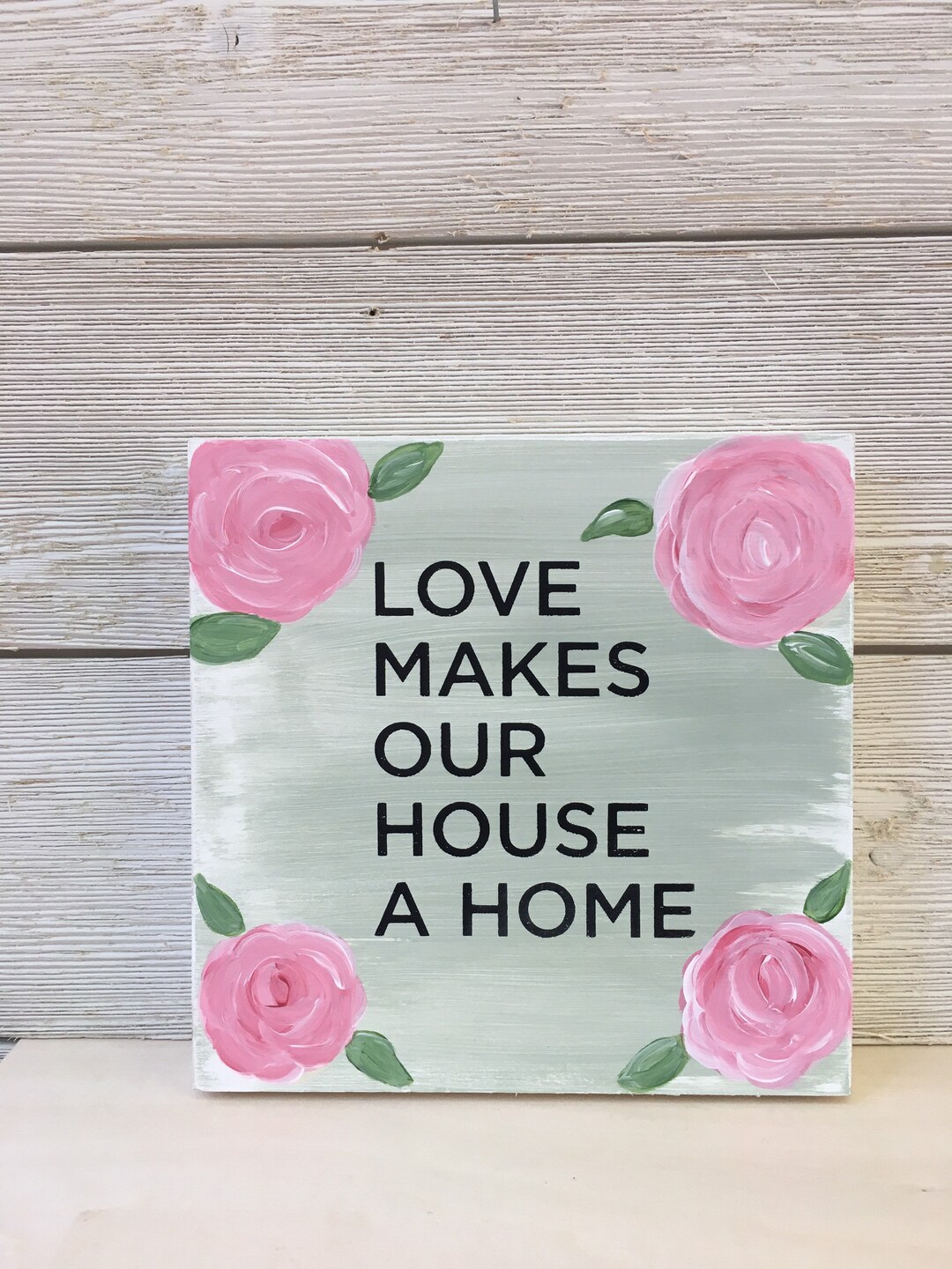 Love Makes Our House A Home Wood Block Sign/home Decor Wood Block Sign ...