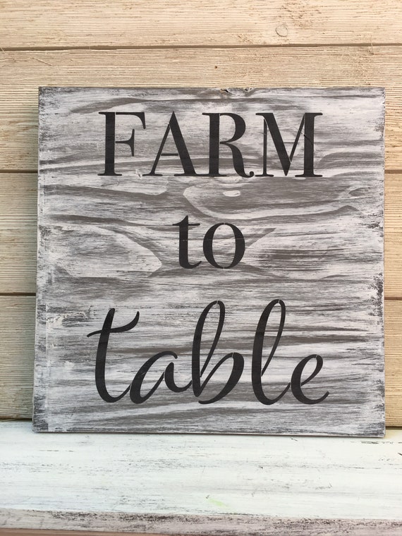 Farmhouse Farm to Table Wood Sign/ Farmhouse Wood Sign/ Farm | Etsy