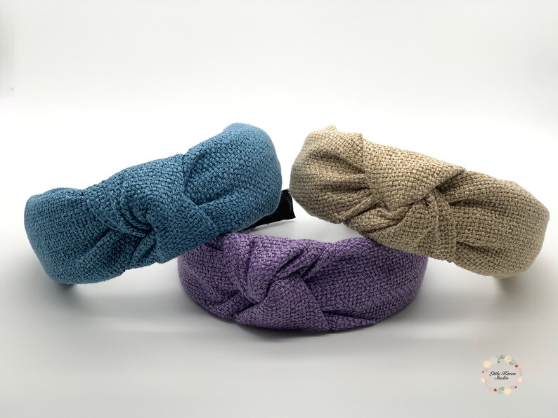 Linen Fabric Headband for Women, Knotted Headbands, Linen Fabric ...
