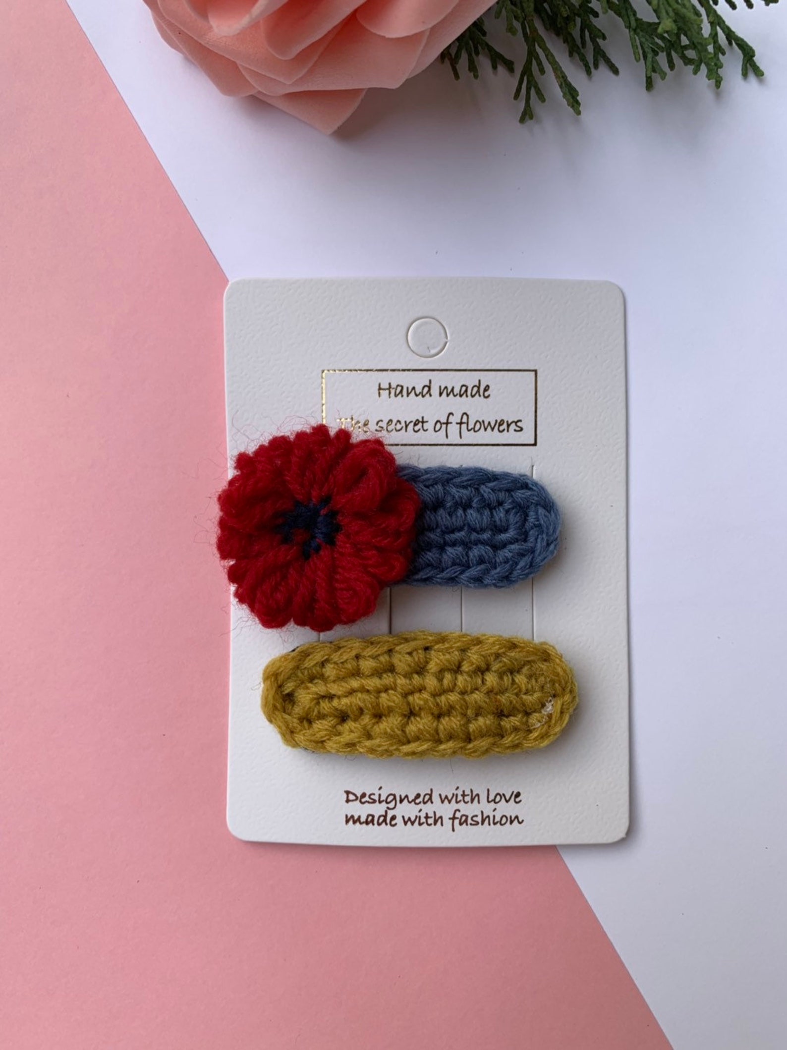 Knitting Snap Clips Set of 2 , Knitting Hair Clips Set , Toddlers Hair ...