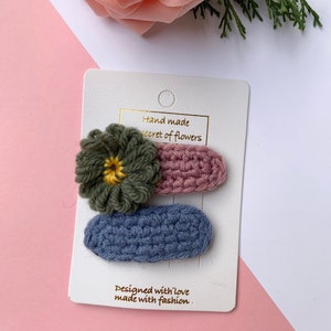 Knitting Snap Clips Set of 2 , Knitting Hair Clips Set , Toddlers Hair ...