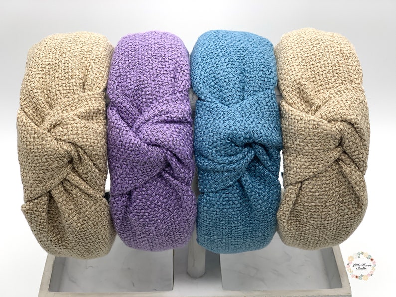 Linen Fabric Headband for Women, Knotted Headbands, Linen Fabric ...