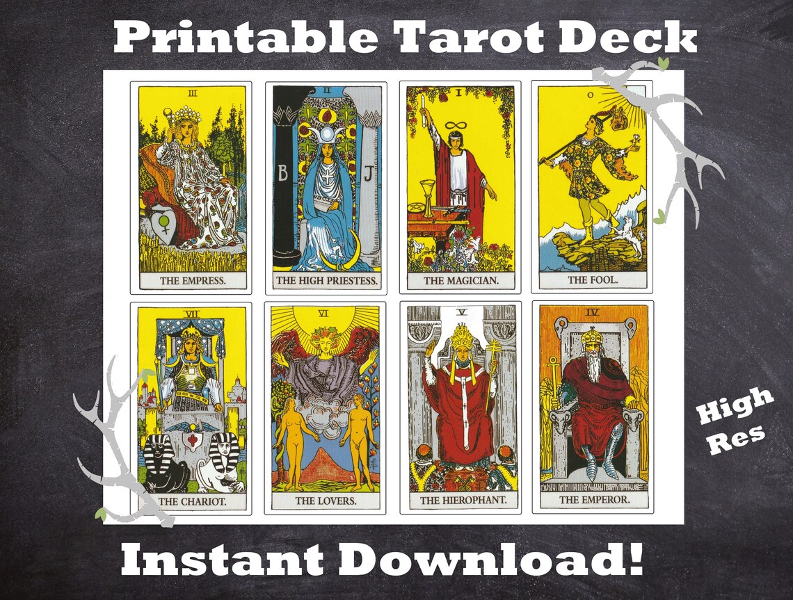 Tarot Deck Printable Tarot Deck Tarot Digital Download Tarot Cards to ...