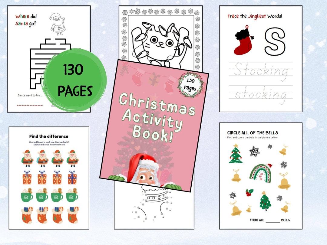 Editable Christmas Activity Book for Kids 130-page Printable PDF ...